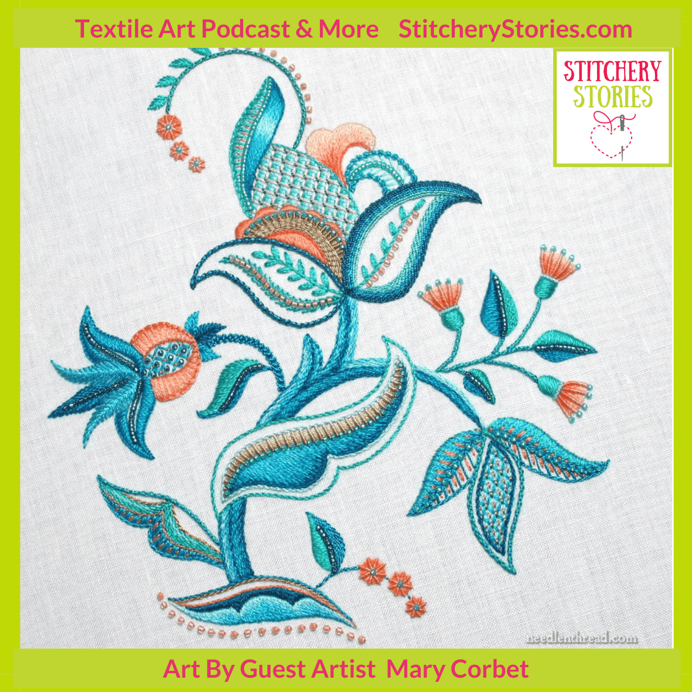 Mary Corbet: Hand Embroidery Blogger, Designer, Teacher - Stitchery ...