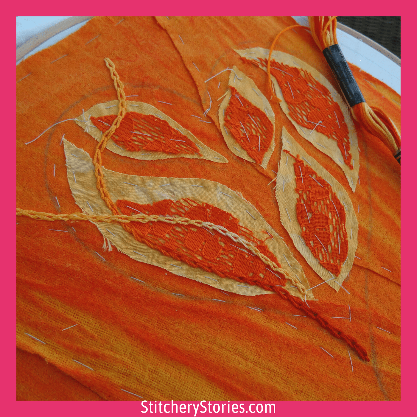 Bonfire Heart: textile art inspired by a song - Stitchery Stories ...