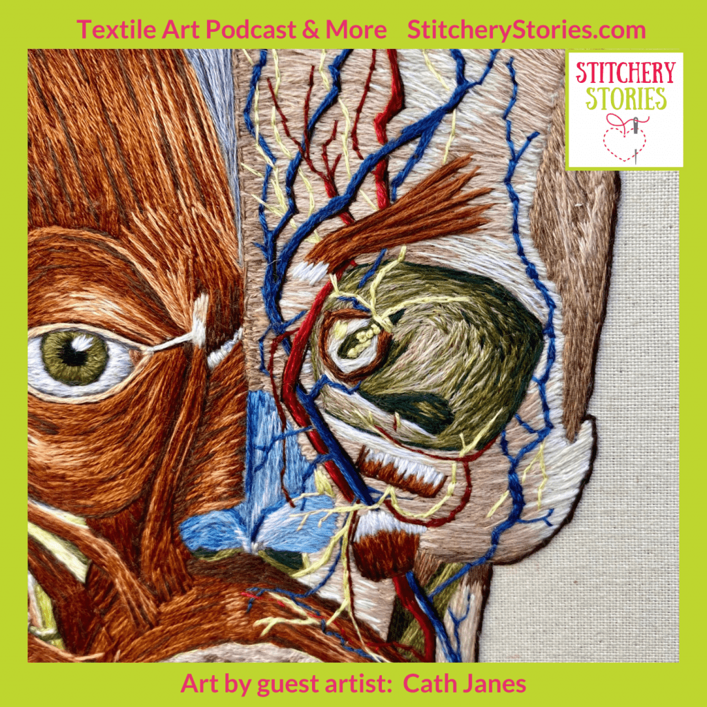 Cath Janes : Hand Embroidered Human Anatomy - Stitchery Stories