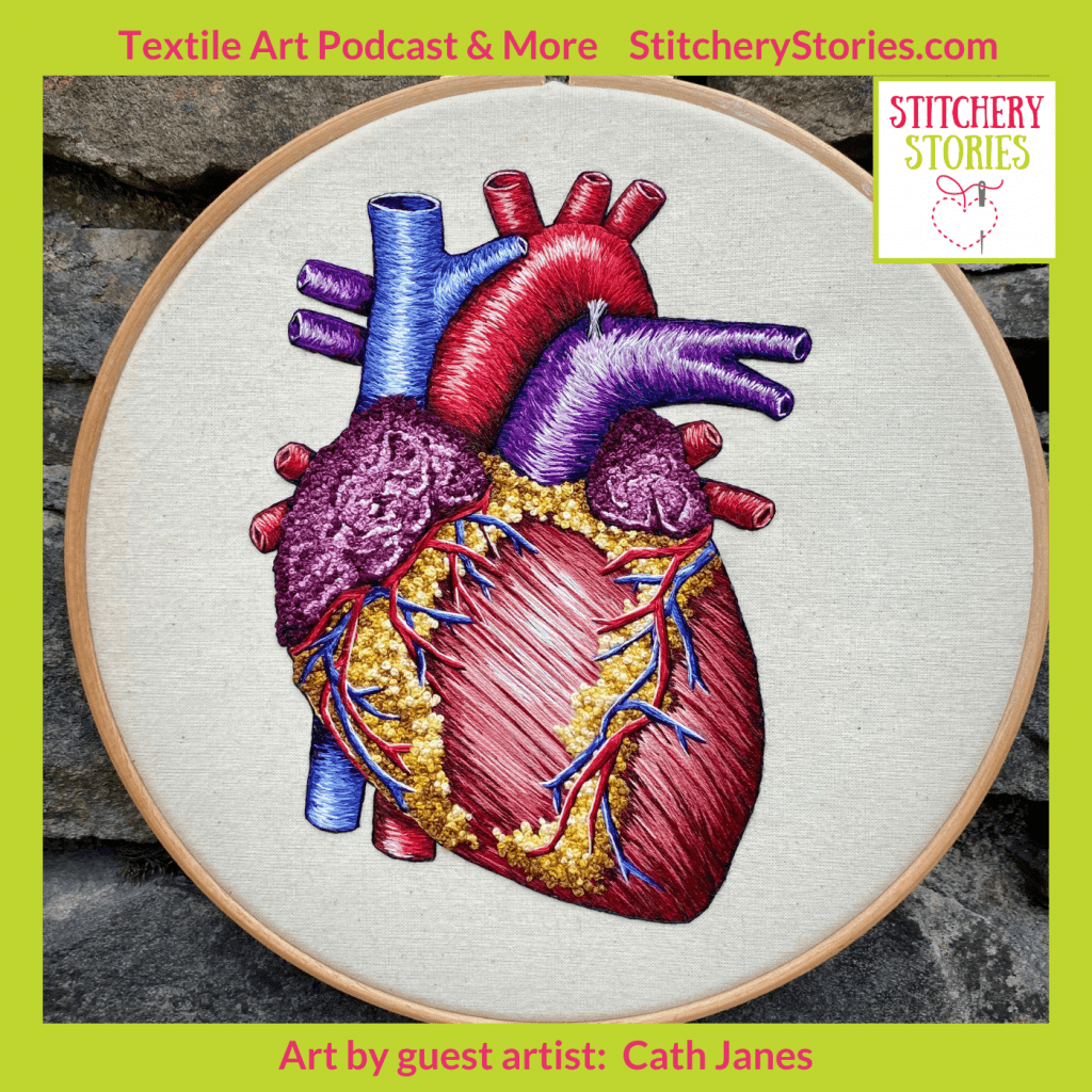 Cath Janes : Hand Embroidered Human Anatomy - Stitchery Stories