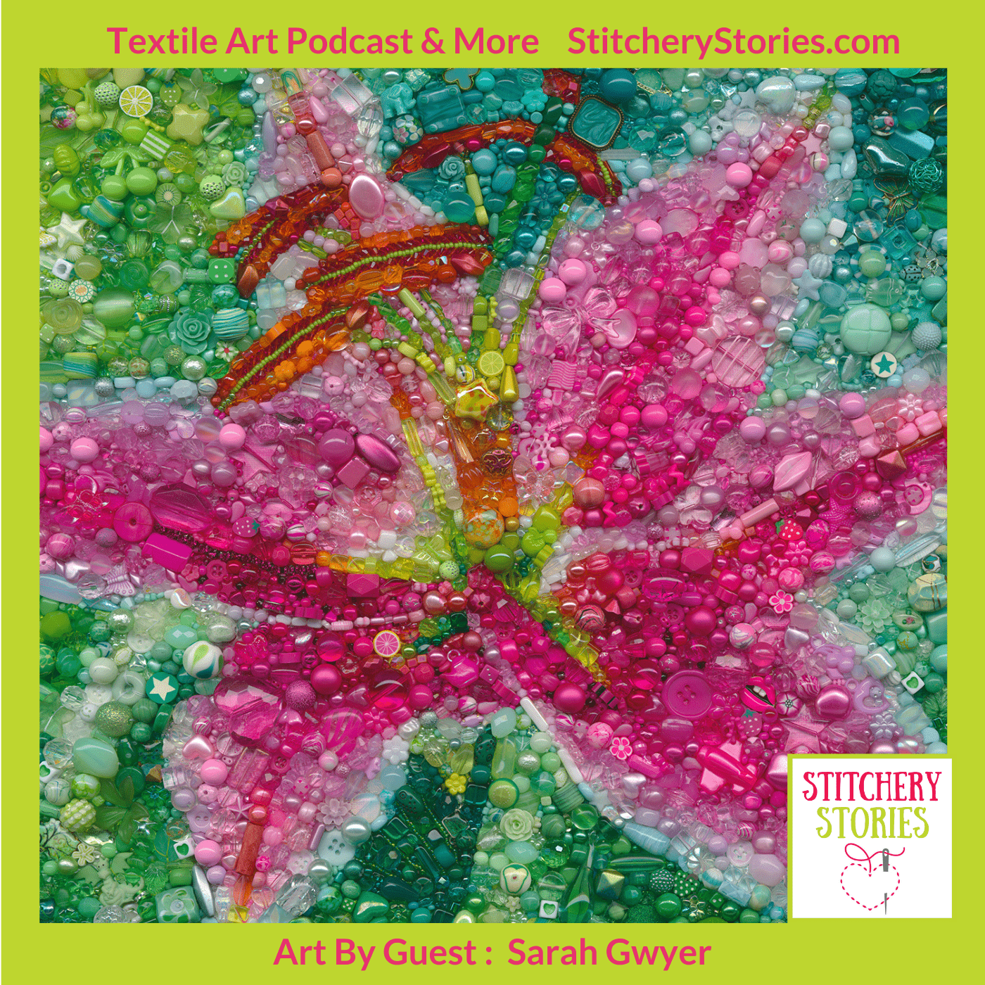 Sarah Gwyer : Contemporary Embroidery Beaded Pop Art - Stitchery Stories | Embroidery & Textile ...